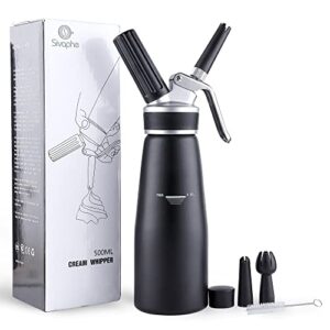 cream whipper aluminum professional grade canister heavy duty whipped cream dispenser homemade bliss black