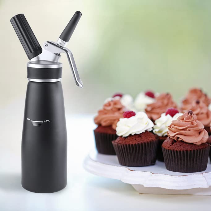 Cream Whipper Aluminum Professional Grade Canister Heavy Duty Whipped Cream Dispenser Homemade Bliss Black