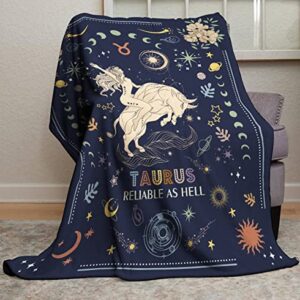 Muxuten Taurus Gifts Blanket 60"x50" - Taurus Gifts for Women - Taurus Zodiac Gifts - Gifts for Taurus Women - Taurus Birthday Gifts - Astrology Gifts for Women - Zodiac Constellation Graduation Gifts