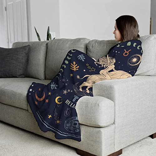 Muxuten Taurus Gifts Blanket 60"x50" - Taurus Gifts for Women - Taurus Zodiac Gifts - Gifts for Taurus Women - Taurus Birthday Gifts - Astrology Gifts for Women - Zodiac Constellation Graduation Gifts