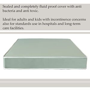 Mayton, 5-Inch Vinyl Mattress Tight Top Double Sided Medium Firm Waterproof, 75" x 30", Green