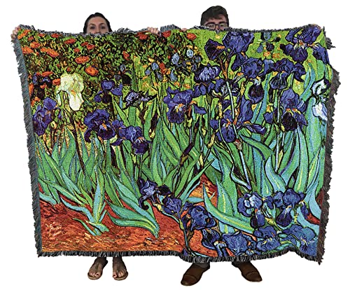 Pure Country Weavers Irises Blanket by Vincent Van Gogh - Fine Art Gift Tapestry Throw Woven from Cotton - Made in The USA (72x54)