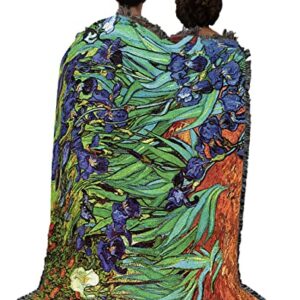 Pure Country Weavers Irises Blanket by Vincent Van Gogh - Fine Art Gift Tapestry Throw Woven from Cotton - Made in The USA (72x54)