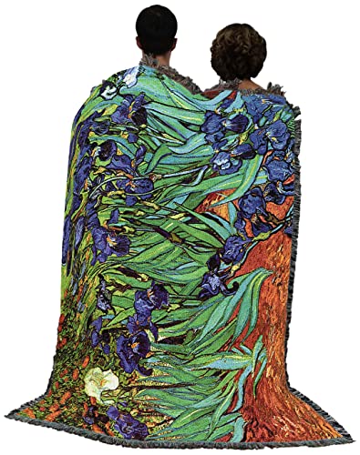 Pure Country Weavers Irises Blanket by Vincent Van Gogh - Fine Art Gift Tapestry Throw Woven from Cotton - Made in The USA (72x54)