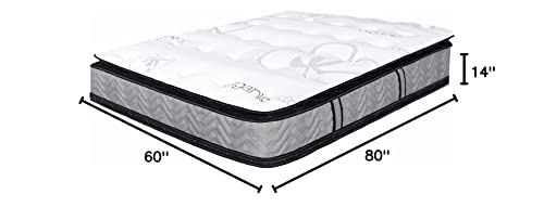 Spectra Orthopedic Mattress Organic 14 Inch Plush Knife Edge Pillow-top Double Sided Pocketed Coil Mattress