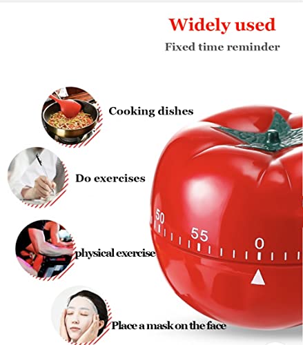 Kitchen Craft Mechanical Wind Up 60 Minutes Timer 360 Degree Rotating Tomato Shape Kitchen Cooking Timer