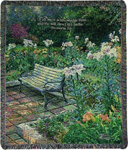 manual woodworkers & weavers tapestry throw, thomas kinkade eternal springtime proverbs 3:6, 50 x 60