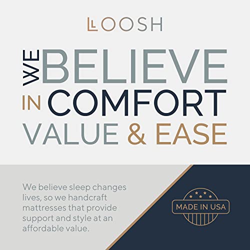 Loosh King Size Mattress, 13" Pillow Top, Easy Drift Plush Hybrid Mattress HD Foam & Pocket Inner-Spring Moisture Wicking Fabric, Cool Sleep - CertiPUR-US Certified, Bed in Box