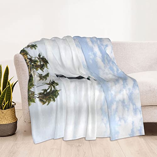 Flannel Blankets for Bed,Hillsboro Lighthouse Pompano Beach Florida Atlantic Ocean Palms Coast,Soft Throw Blanket Luxury Flannel Lap Blanket 50x60