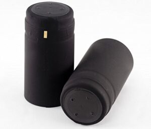 shrink caps for wine bottles - matte black 50 count (31x60)