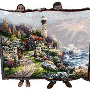 Pure Country Weavers Coastal Splendor Blanket by James Lee - Scenic Gift Tapestry Throw Woven from Cotton - Made in The USA (72x54)