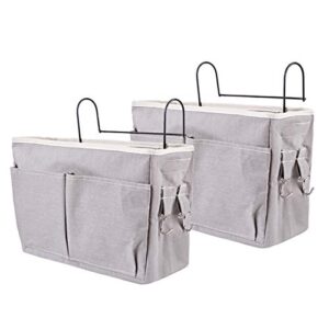 fenglintech bedside caddy, 2pcs bedside storage organizer hanging bag for bunk bed, hospital bed rails, baby bed, camp