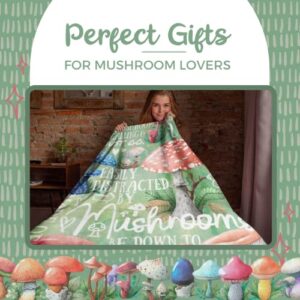 InnoBeta Mushroom Blanket, Best Gifts for Mushroom Lovers, Unique Mushroom Design, Throw Blanket Gifts for Women, Family, Friends, Flannel Plush Blankets - Mushroom Quotes - 50"x 65"