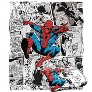 marvel spider-man retro comic collage silky touch super soft throw blanket 50" x 60"