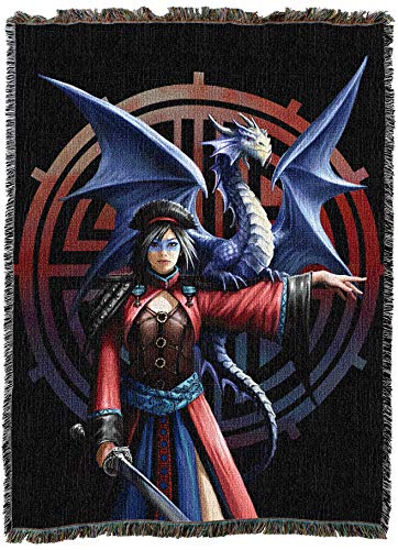 Pure Country Weavers Look to The East Dragon Blanket by Anne Stokes Age of Dragons Collection - Gift Fantasy Tapestry Throw Woven from Cotton - Made in The USA (72x54)