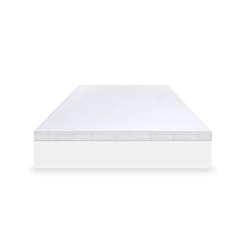 SensorPEDIC SensorCOOL 4-Inch Elite Cooling Gel-Infused Memory Foam Mattress Topper, King, White