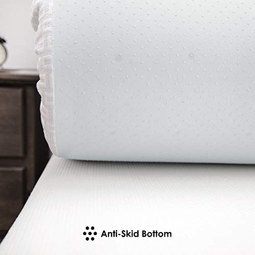 SensorPEDIC SensorCOOL 4-Inch Elite Cooling Gel-Infused Memory Foam Mattress Topper, King, White