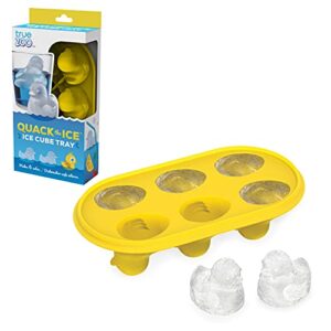 truezoo quack the ice duck ice cube tray, novelty animal ice mold, large ice cube mold, makes 6 ice cubes, duck ice tray, yellow, set of 1