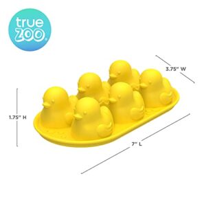 TrueZoo Quack the Ice Duck Ice Cube Tray, Novelty Animal Ice Mold, Large Ice Cube Mold, Makes 6 Ice Cubes, Duck Ice Tray, Yellow, Set of 1