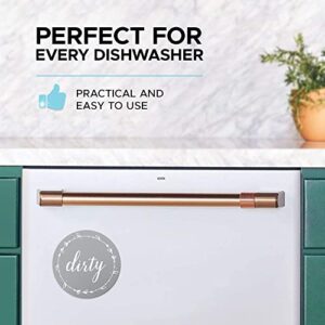 Dishwasher Magnet Clean Dirty Sign: Works on Stainless Steel Non Magnetic Dish Washers - 3.15" - Includes Magnetic Piece with Adhesive - Farmhouse Kitchen Accessories Decor, Apartment Necessities