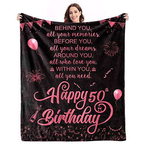 50th Birthday Gifts for Women Funny 1972 Blanket for 50 Year Old Woman 50th Birthday Throw Ideas 50 Birthday Decorations for Women Her Him Wife Sister Mom Friends Grandmother 60"x50"