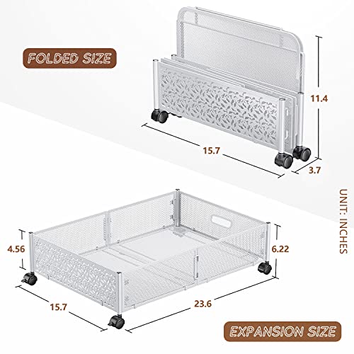 fazhongfa Under Bed Drawers for Clothes Shoes Bags Hats Toys Underbed Storage Containers, Under-Bed Storage Organizers With Wheels Rolling Included Bag