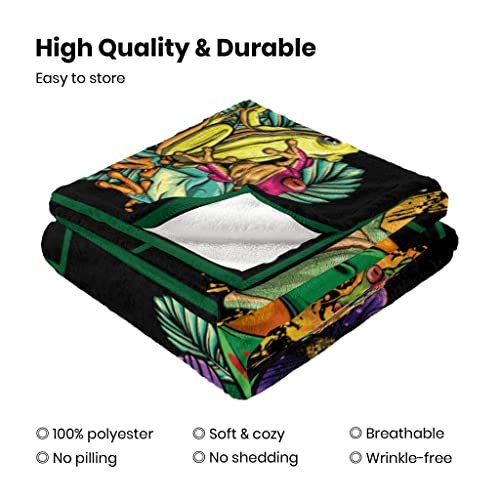 KBBMFEU Frog Blanket Frog Throw Blanket Gifts for Adults Women Frog Lovers Lightweight Cozy Throw for Bed Sofa 50X60 inch