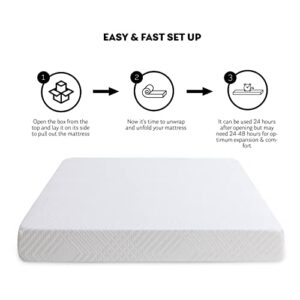 UMATRU 8 Inch Green Tea Infused Memory Foam, Memory Foam Mattress in a Box with Graphene Technology Cover for a Cool Sleep & Pressure Relief, CertiPUR-US Certified (Twin)