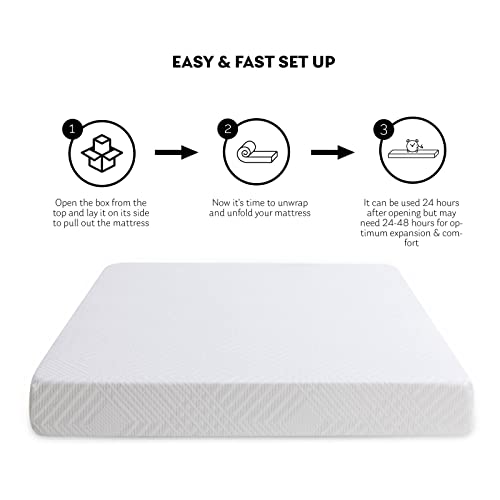 UMATRU 8 Inch Green Tea Infused Memory Foam, Memory Foam Mattress in a Box with Graphene Technology Cover for a Cool Sleep & Pressure Relief, CertiPUR-US Certified (Twin)