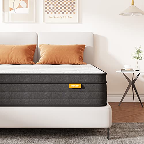 Sweetnight Full Size Mattress, 10-Inch Full Size Mattress in a Box, Gel Memory Foam and Individual Pocket Spring Hybrid Mattress, Full Bed Mattress for Cool Sleep, Supportive & Pressure Relief