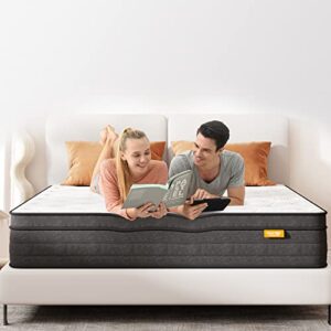 Sweetnight Full Size Mattress, 10-Inch Full Size Mattress in a Box, Gel Memory Foam and Individual Pocket Spring Hybrid Mattress, Full Bed Mattress for Cool Sleep, Supportive & Pressure Relief