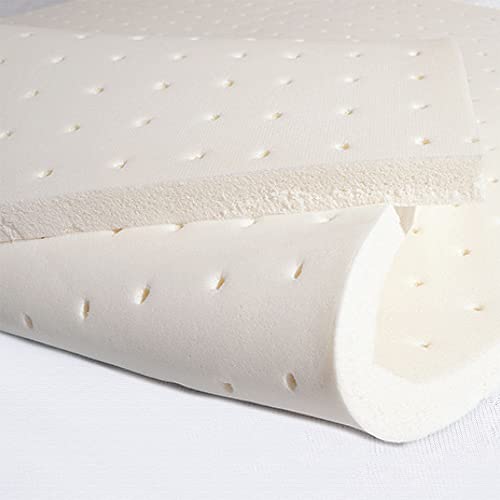 Wellatex 1 Inch Medium 100% Natural Premium Latex Mattress Topper Queen (Flammability Safety Certified)