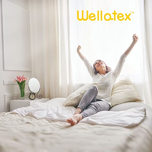 Wellatex 1 Inch Medium 100% Natural Premium Latex Mattress Topper Queen (Flammability Safety Certified)