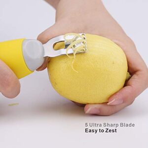 KITCHENDAO Citrus Lemon Peeler Zester Tool with Specially Designed Channel Knife to Save Effort, Ultra Sharp Lemon Rind Twist Peeler Tool Bar Bartender Lime Lemon Stripper for Cocktails Kitchen