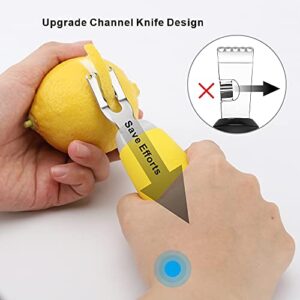 KITCHENDAO Citrus Lemon Peeler Zester Tool with Specially Designed Channel Knife to Save Effort, Ultra Sharp Lemon Rind Twist Peeler Tool Bar Bartender Lime Lemon Stripper for Cocktails Kitchen