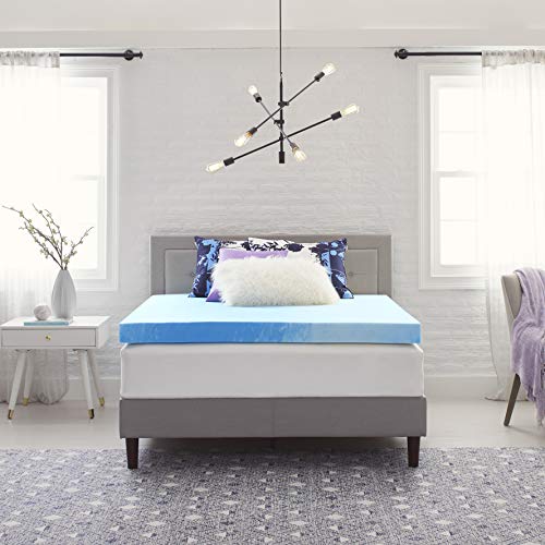 Comfort Revolution F02-00193-FL0 4" Gel-Infused Memory Foam Mattress Topper, Full, Blue