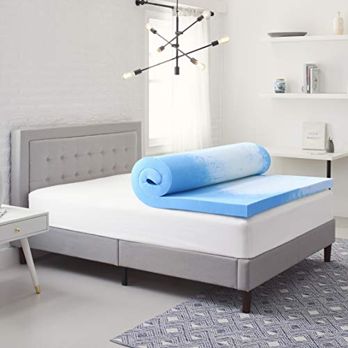 Comfort Revolution F02-00193-FL0 4" Gel-Infused Memory Foam Mattress Topper, Full, Blue