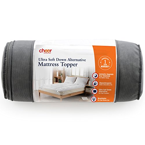 Cheer Collection Down Alternative Hypoallergenic Mattress Topper with Elastic Anchor Bands - Full Size (54" x 75")