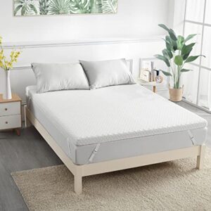 cal king mattress topper, assile 3 inch green tea memory foam mattress topper with zippered bamboo cover, cloud-like soft