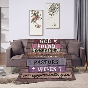 BUUGVIIL Pastor's Wife Appreciation Gifts Religious Gifts for Pastors Wife Throw Blankets for Couch Sofa Bed Warm Gifts 50*60 in