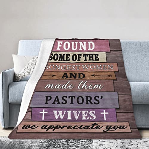 BUUGVIIL Pastor's Wife Appreciation Gifts Religious Gifts for Pastors Wife Throw Blankets for Couch Sofa Bed Warm Gifts 50*60 in