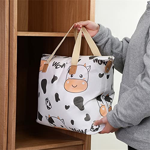 Large Capacity Storage Bags, Large Clothes Storage Bag Bins with Durable Handles, Foldable Closet Organizer Storage Containers Bucket for Clothing, Blanket, Comforters, Bed Sheets, Pillows (Medium)