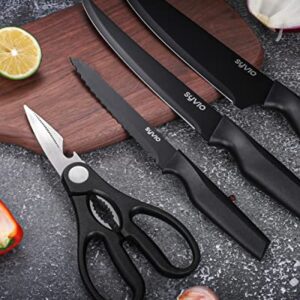 syvio Knife Sets for Kitchen with Block, Kitchen Knife Sets 14 Piece with Built-in Sharpener, Kitchen Knives for Chopping, Slicing, Dicing&Cutting