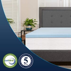 EMMA + OLIVER 2" Cool Gel Infused Cooling Memory Foam Mattress Topper - Full