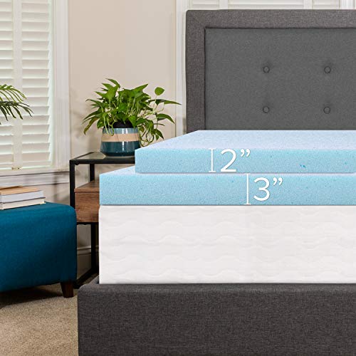 EMMA + OLIVER 2" Cool Gel Infused Cooling Memory Foam Mattress Topper - Full