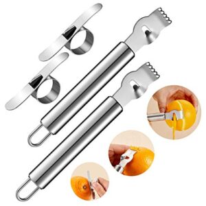 4 pieces lemon zest peeler for cocktails stainless steel orange rind peeler tool orange citrus twist peeler with channel knife kitchen accessories knife tool for kitchen gadgets