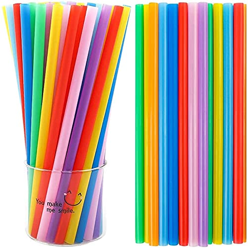 Tomnk 200 Pack Jumbo Smoothie Straws, 10.3 Inch Milkshake Straws Disposable Extra Long