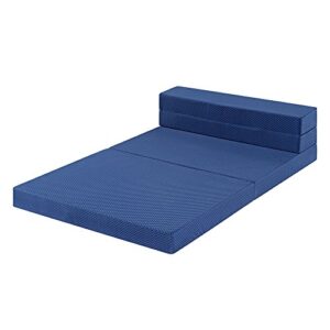 PrimaSleep Folding Multi Function Topper Floor Mat/Sofa Bed, Twin XL, Blue