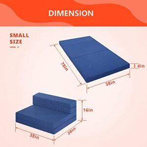 PrimaSleep Folding Multi Function Topper Floor Mat/Sofa Bed, Twin XL, Blue