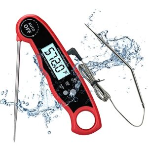 gaisten meat thermometer, digital food thermometer oven grilling safe, dual probes cooking thermometer with alarm function backlight for meat, food, liquid, smoking, frying, baking, bbq